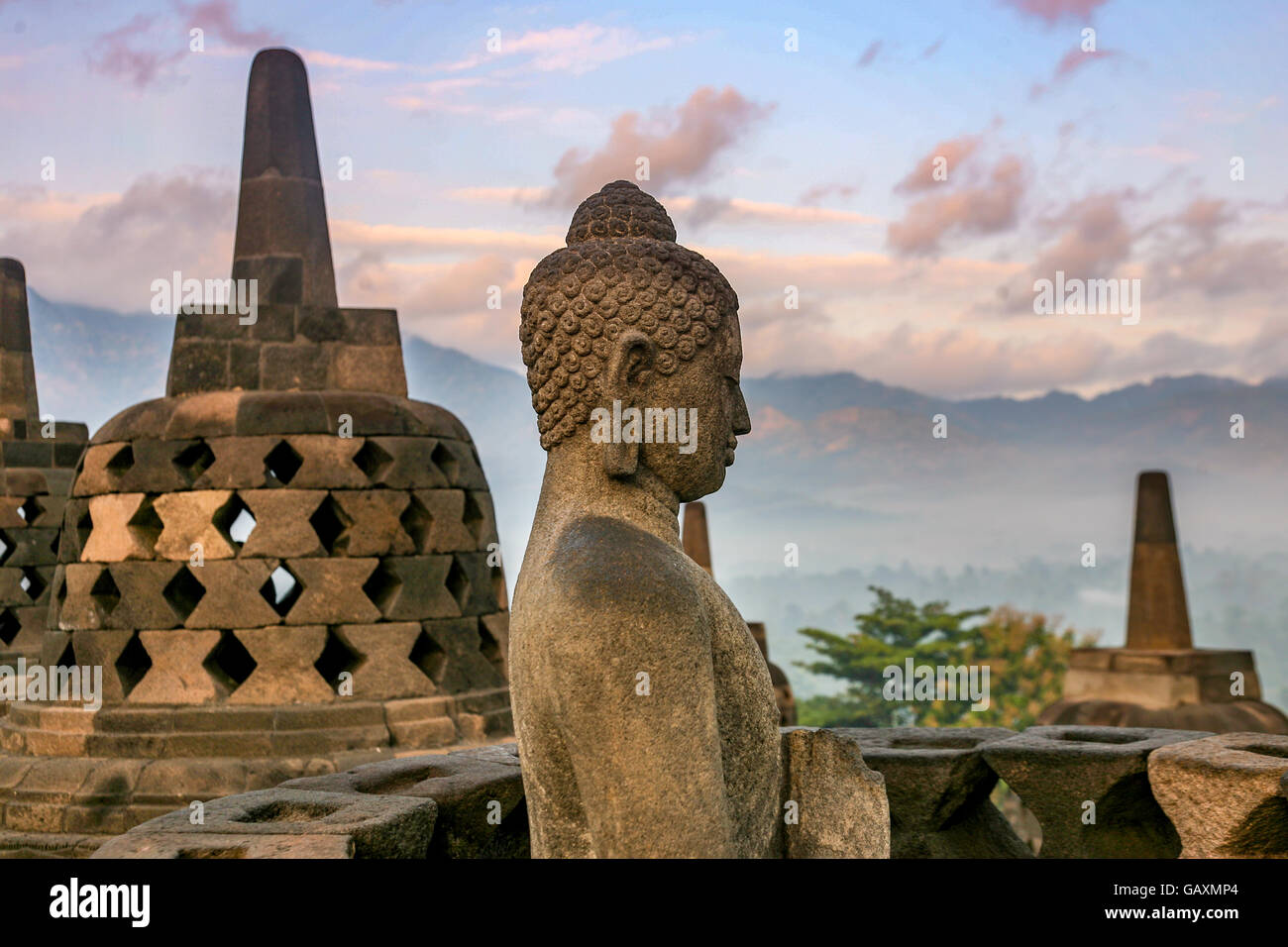 Indonesia Central Java Yogyakarta Borobudur Ancient Buddhist temple ...