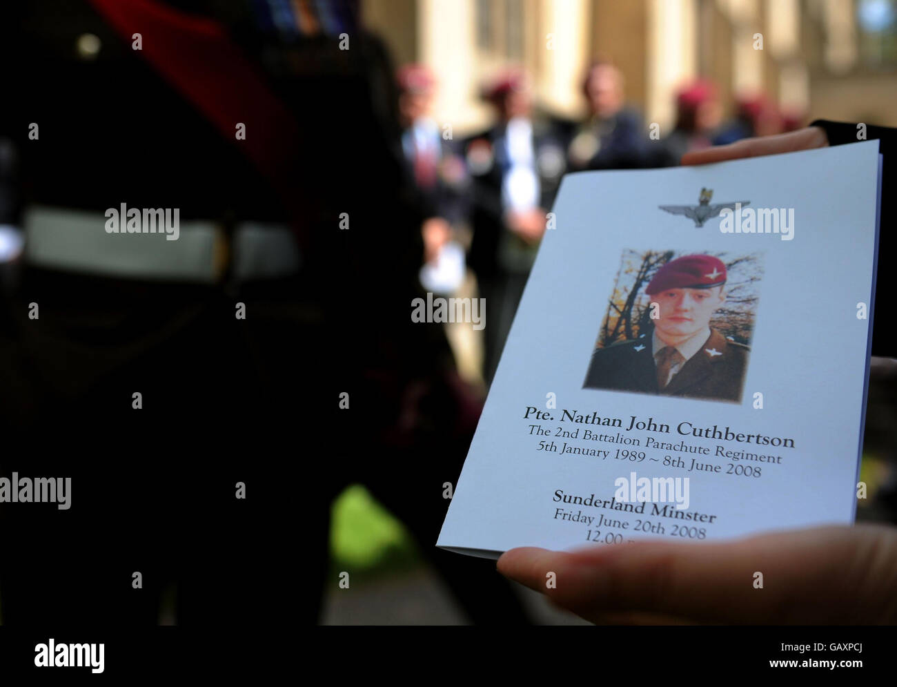 Nathan Cuthbertson funeral Stock Photo - Alamy