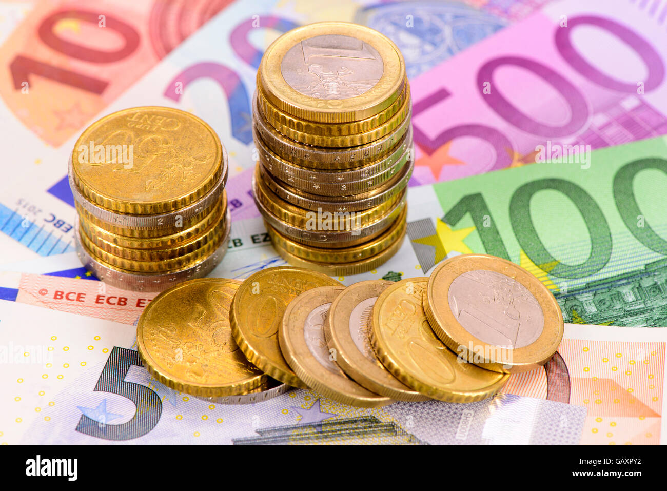Euro currency and banknotes Stock Photo - Alamy