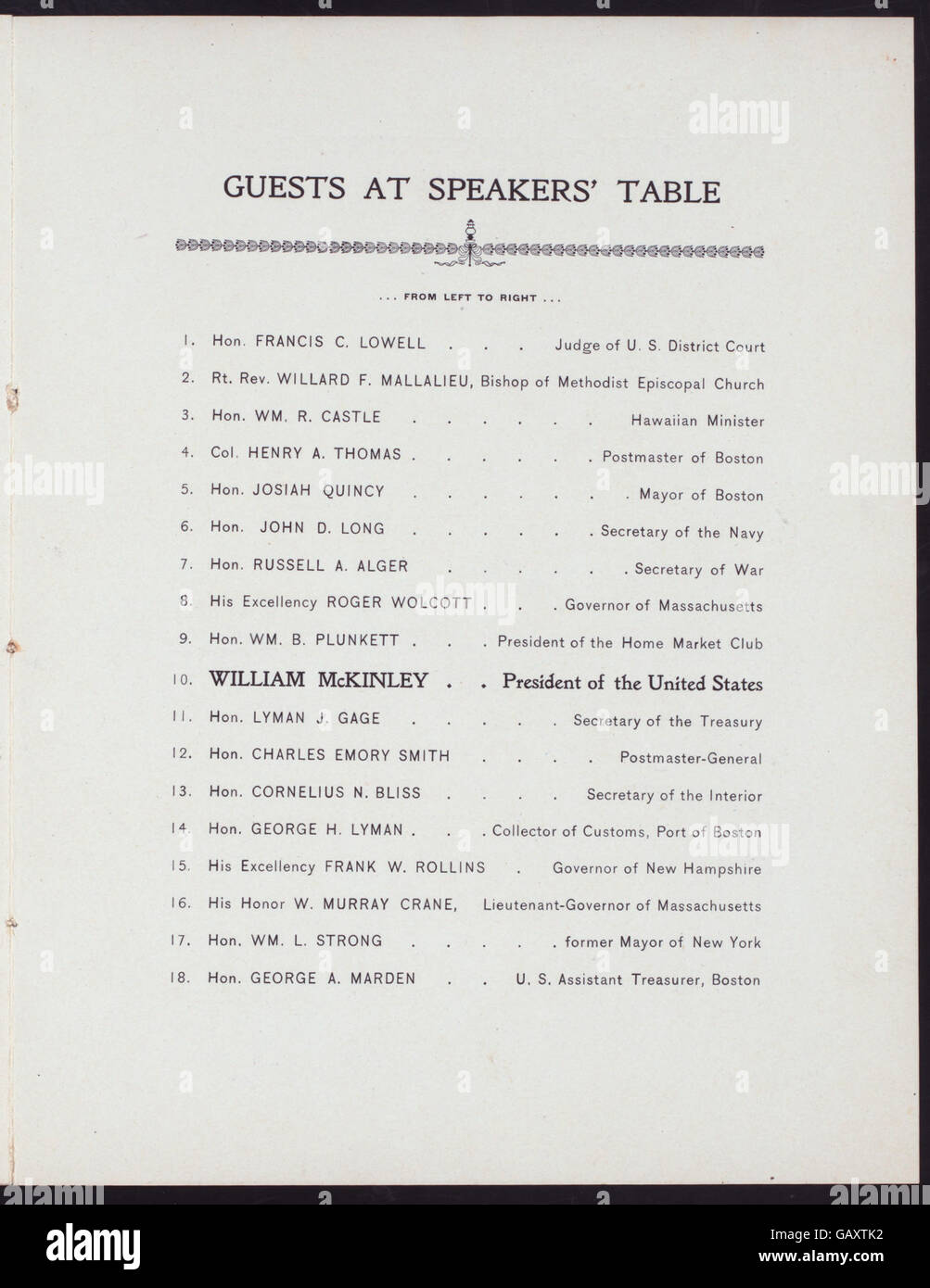 A dinner hosted by the Home Market Club at Mechanic's Building in ...