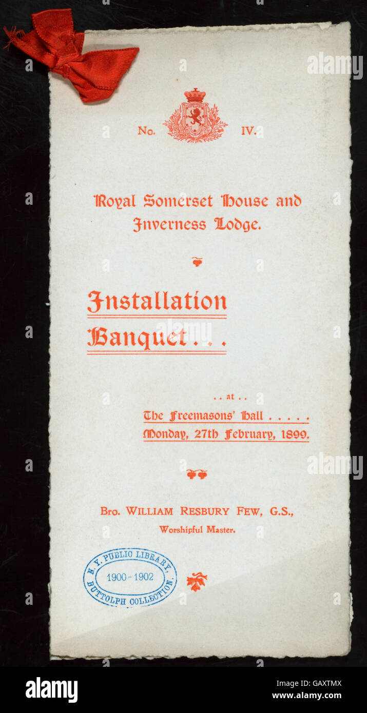 This banquet and installation ceremony was held by the Royal Somerset ...