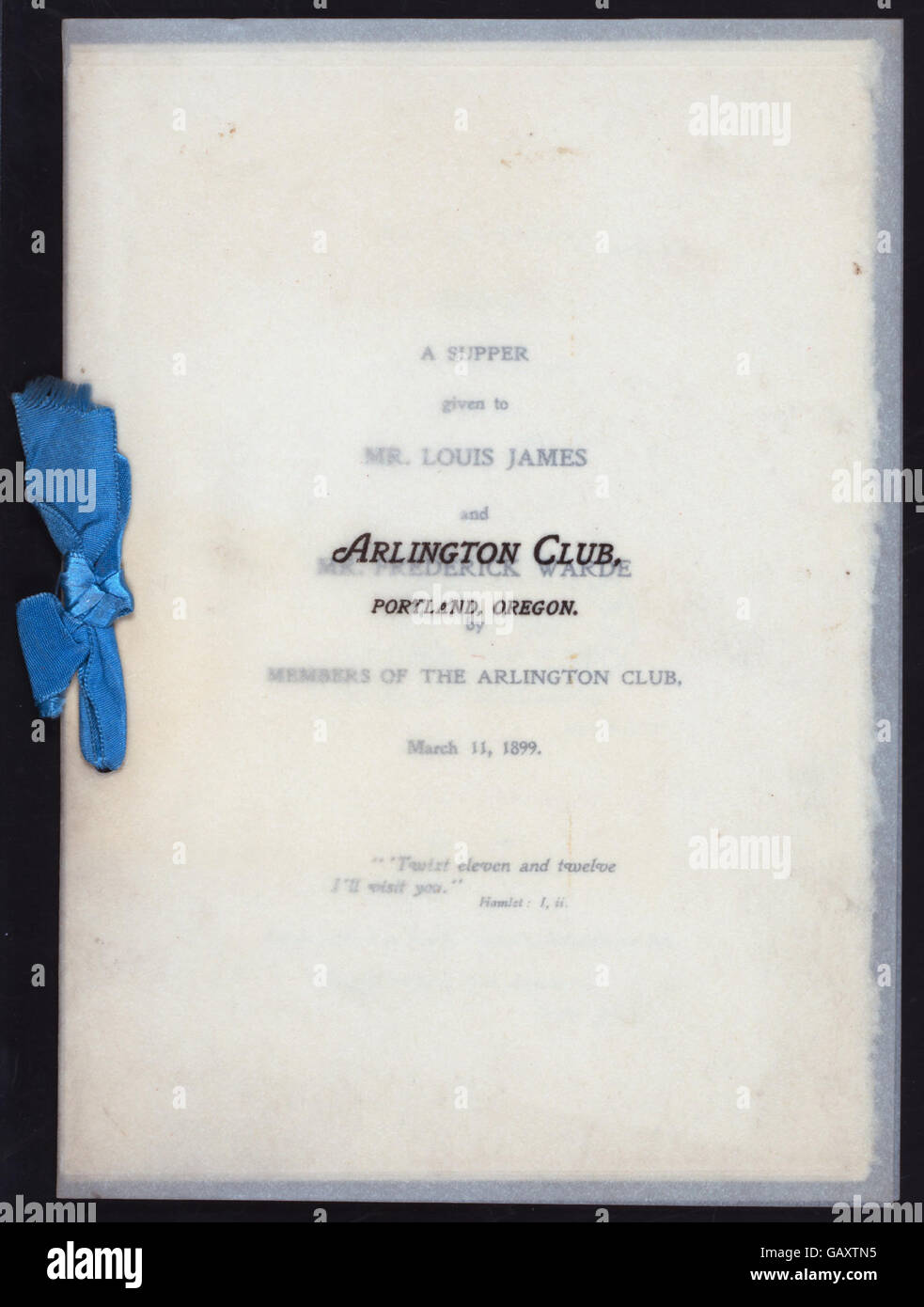 A supper event held for Louis James and Frederick Warde at the ...