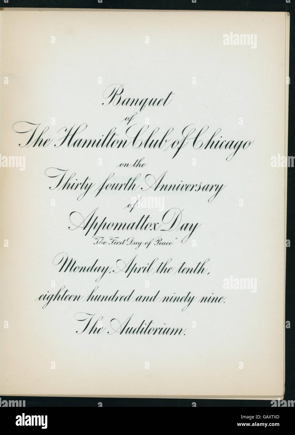 This banquet commemorates the 34th anniversary of Appomattox Day ...