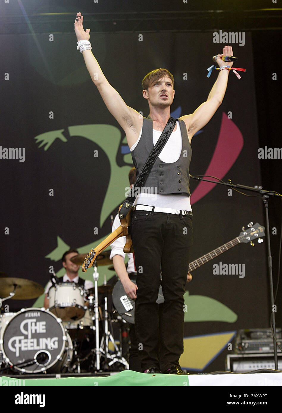 Dan Gillespie of The Feeling performing on the Pyramid Stage during day ...