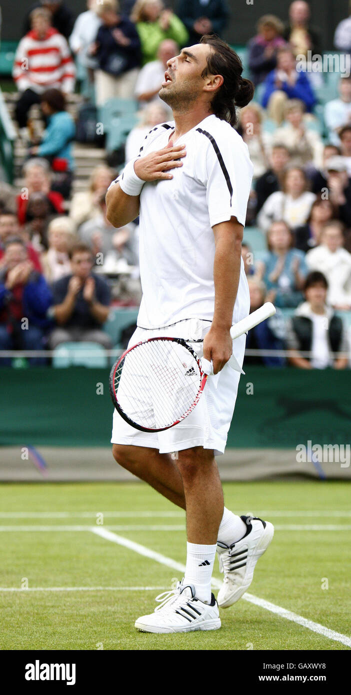 Cyprus' Marcus Baghdatis celebrates his victory over Germany's Simon ...
