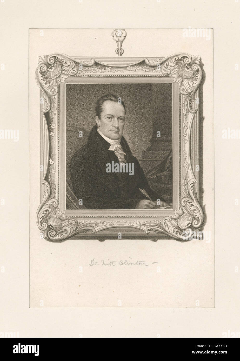 A depiction of DeWitt Clinton, an American politician and naturalist ...
