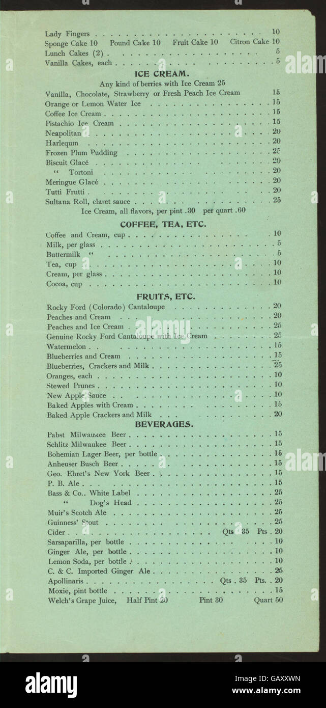 The daily menu at Terminal Station Lunch Room in Boston offers a ...