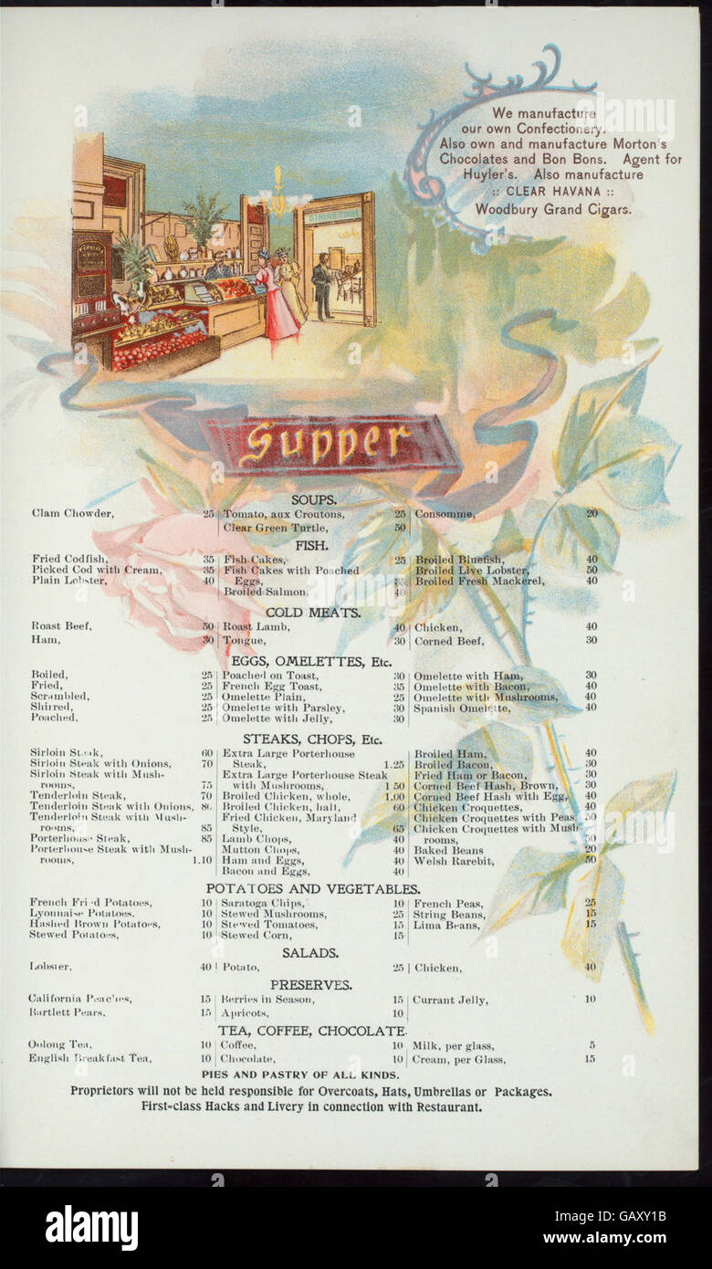 The Elmer Woodbury Hotel & Restaurant Company held breakfast, dinner ...