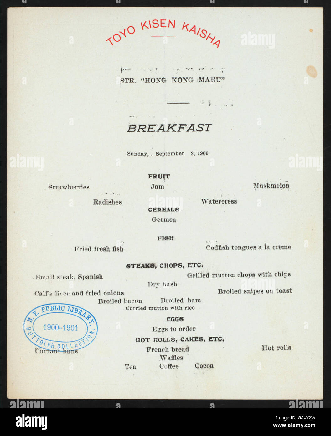 This breakfast event took place aboard the SS Hong Kong Maru, a ship ...