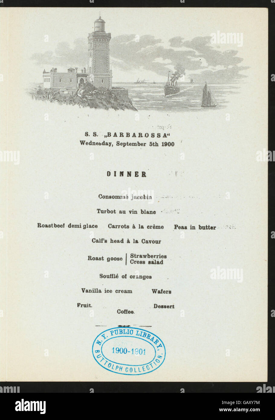 A dinner was held by Norddeutscher Lloyd aboard the SS Barbarossa, a ...