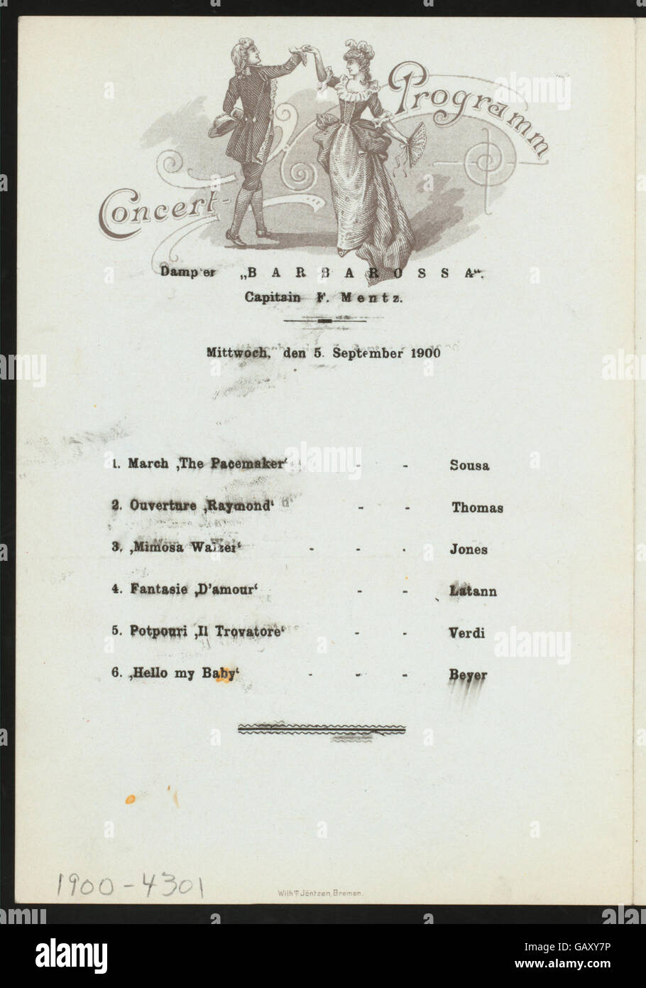 Norddeutscher Lloyd hosted a dinner aboard the SS Barbarossa, a German ...