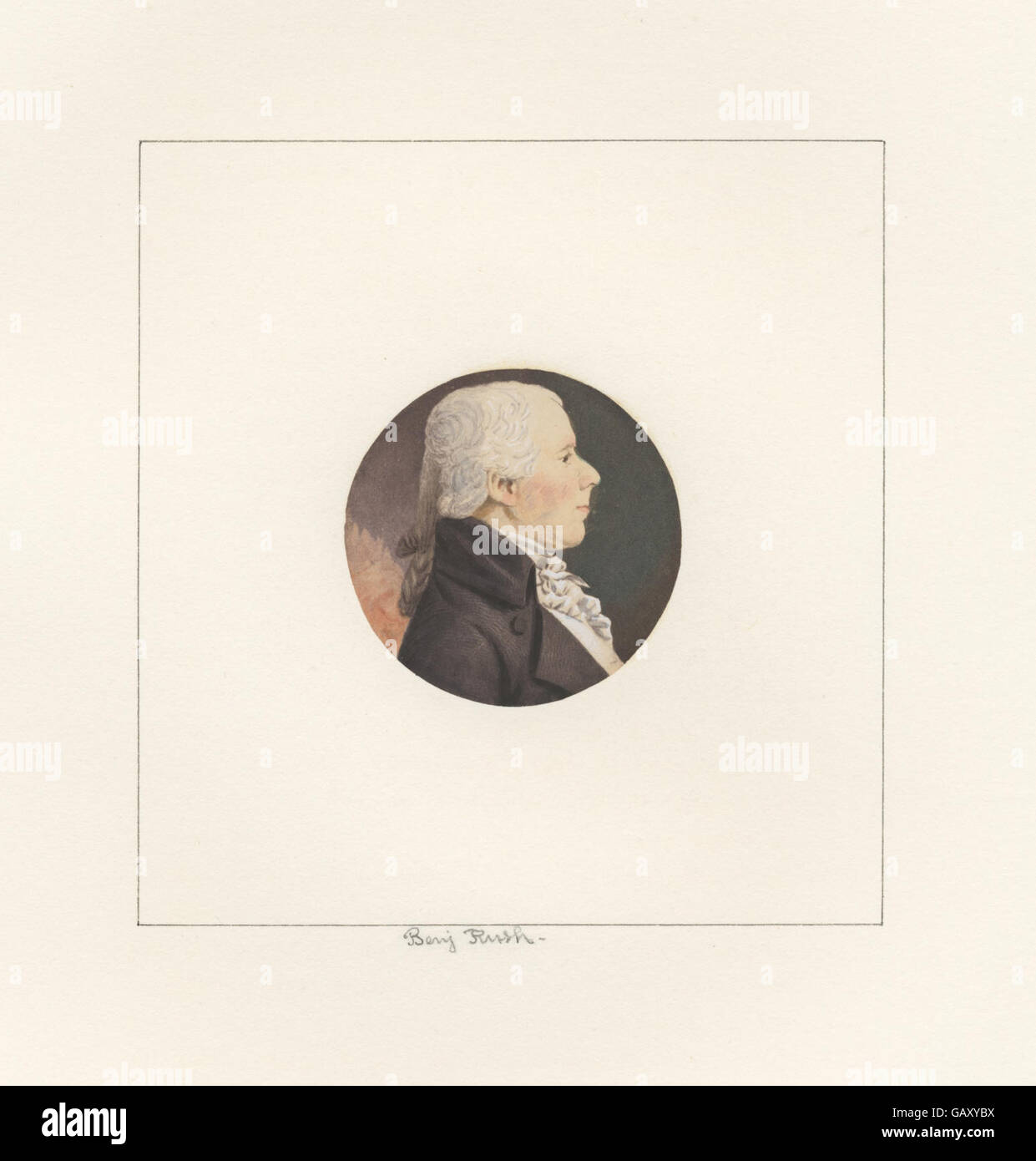 A portrait or reference to Benjamin Rush, a prominent physician and one ...