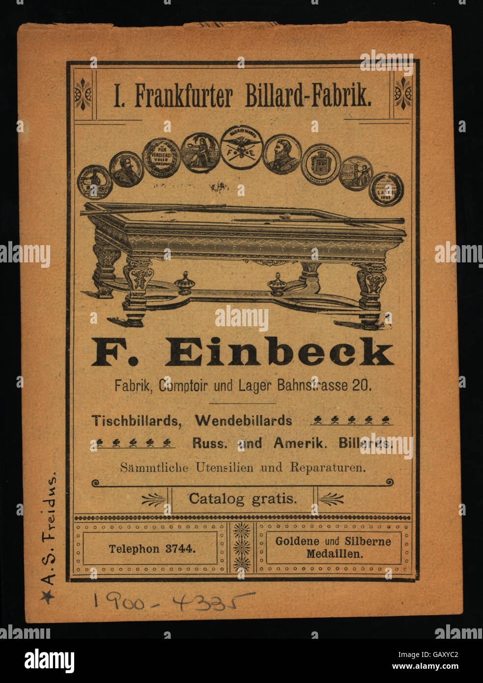 A daily menu from Cafe Imperial in Frankfurt, Germany, located at 13 ...