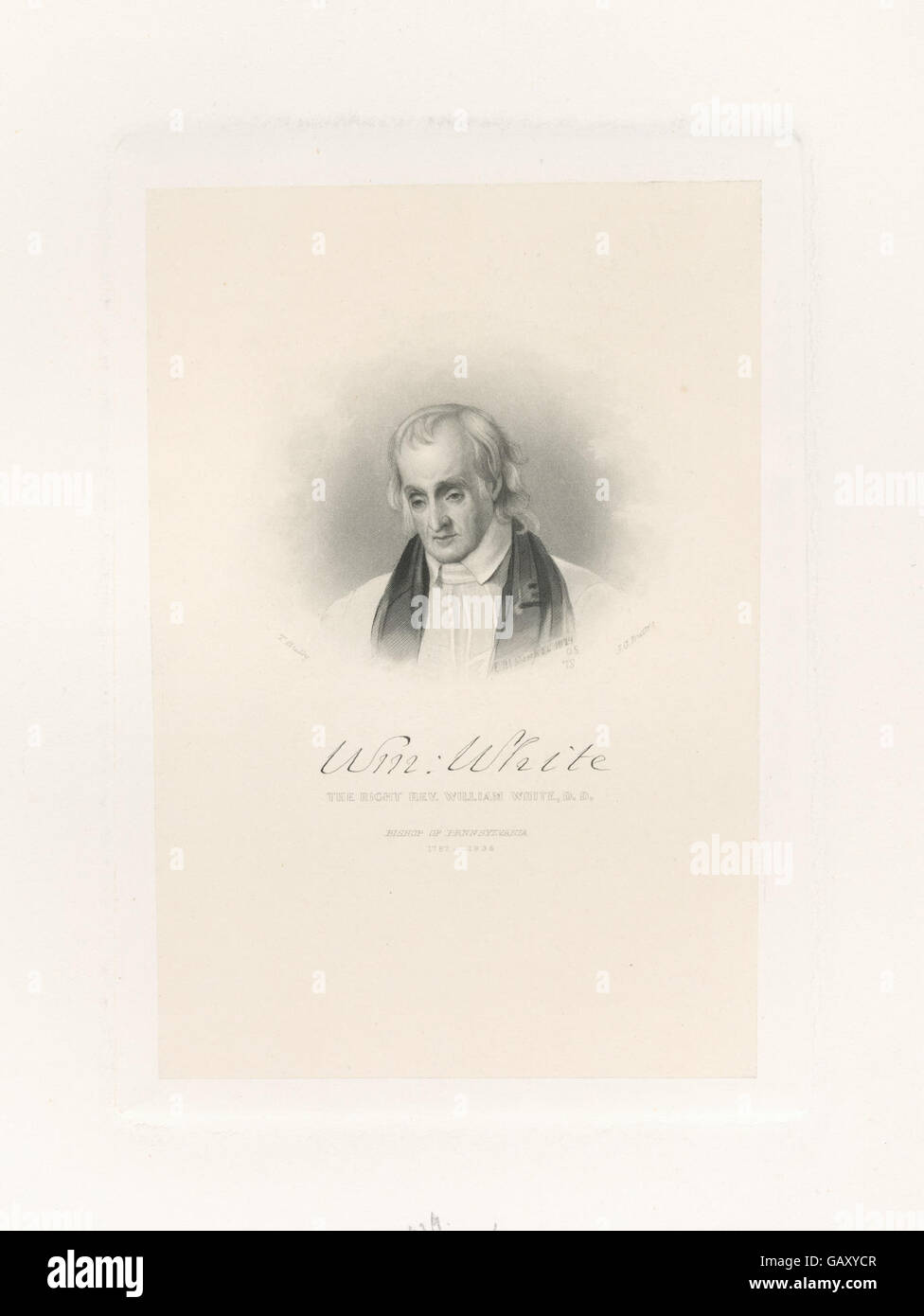 The Right Rev. William White D.D. was the first Bishop of Pennsylvania ...