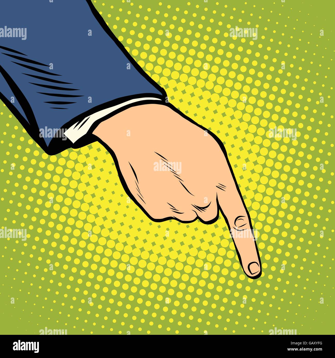 The hand points down Stock Vector Image & Art - Alamy