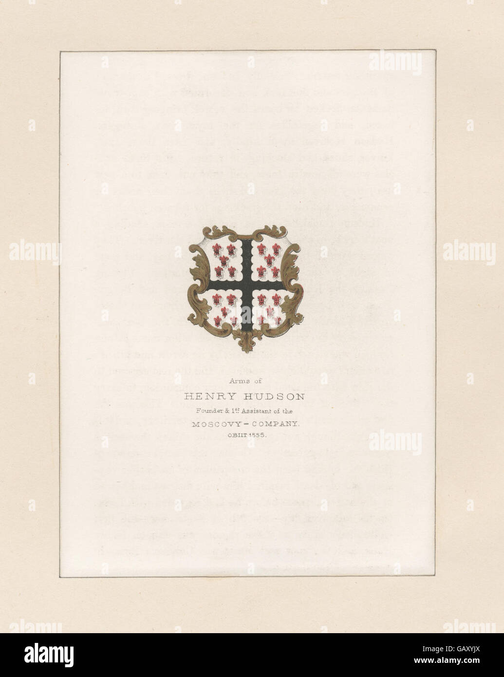 The Arms of Henry Hudson likely refers to a heraldic symbol or coat of ...