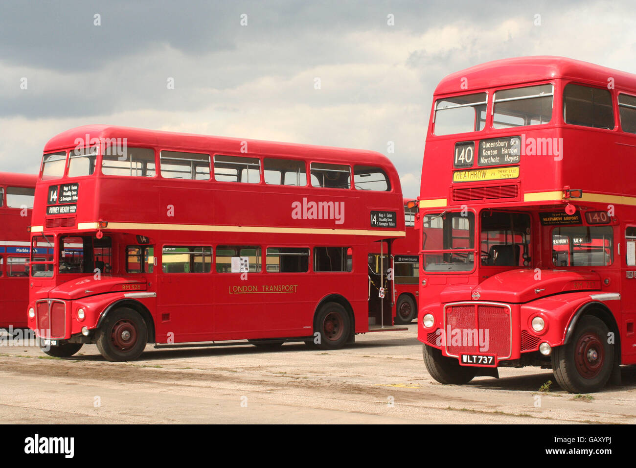 RM928 and RM737 on display at Cobham Bus Rally Stock Photo - Alamy