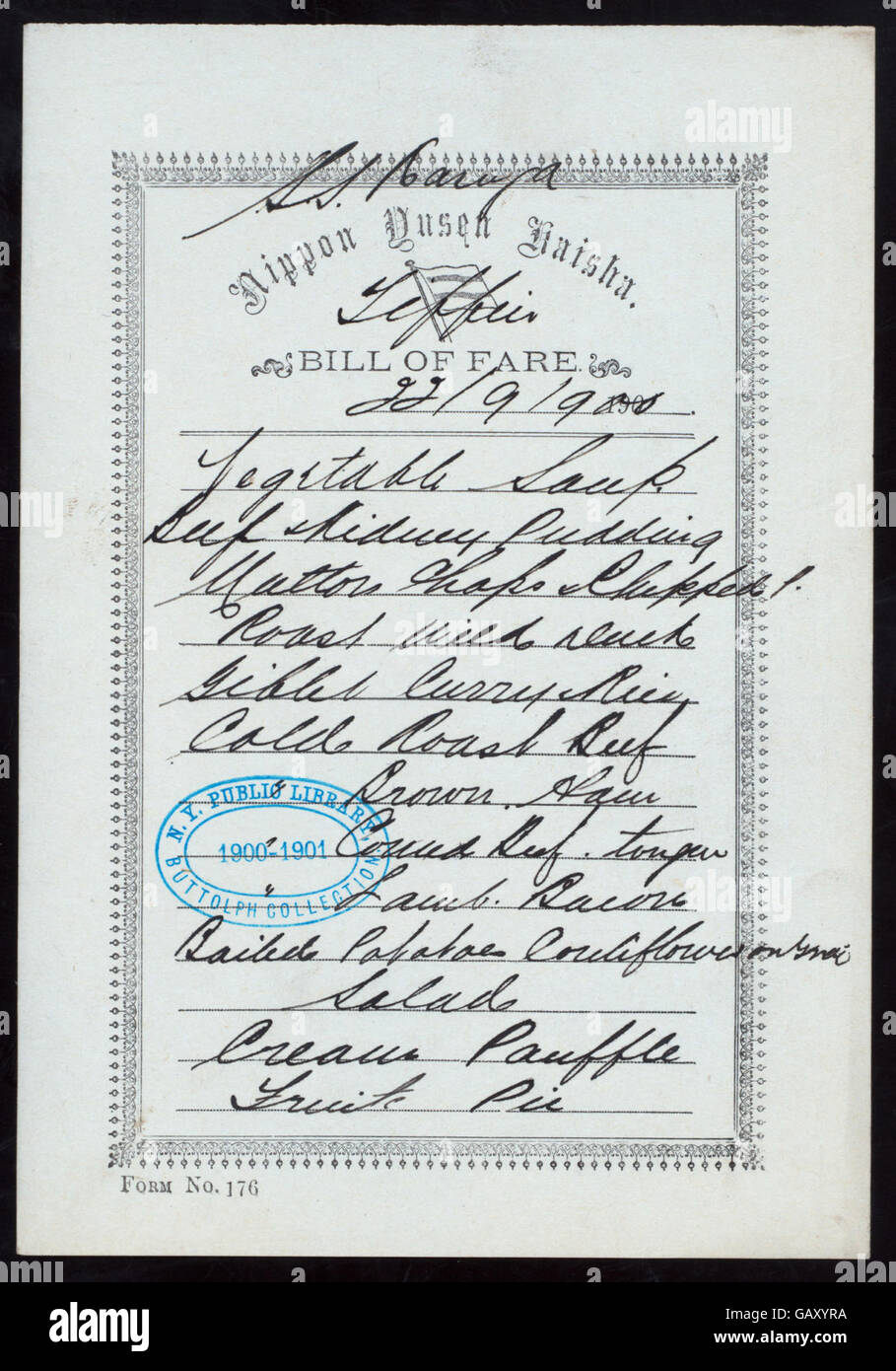 A tiffin event held aboard the SS Kasuga, operated by Nippon Yusen ...