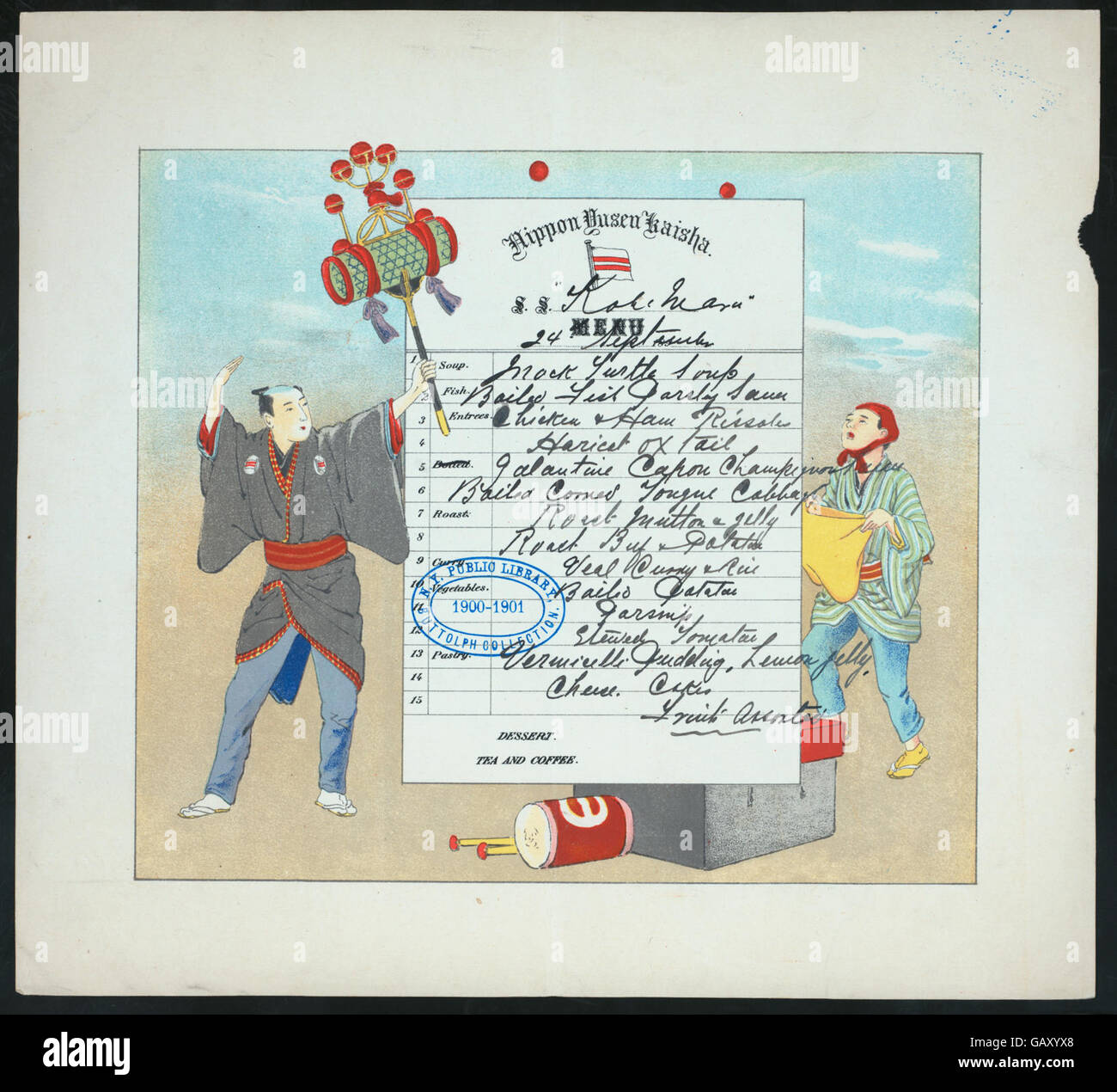 A dinner hosted by Nippon Yusen Kaisha aboard the SS Kobe Maru during ...