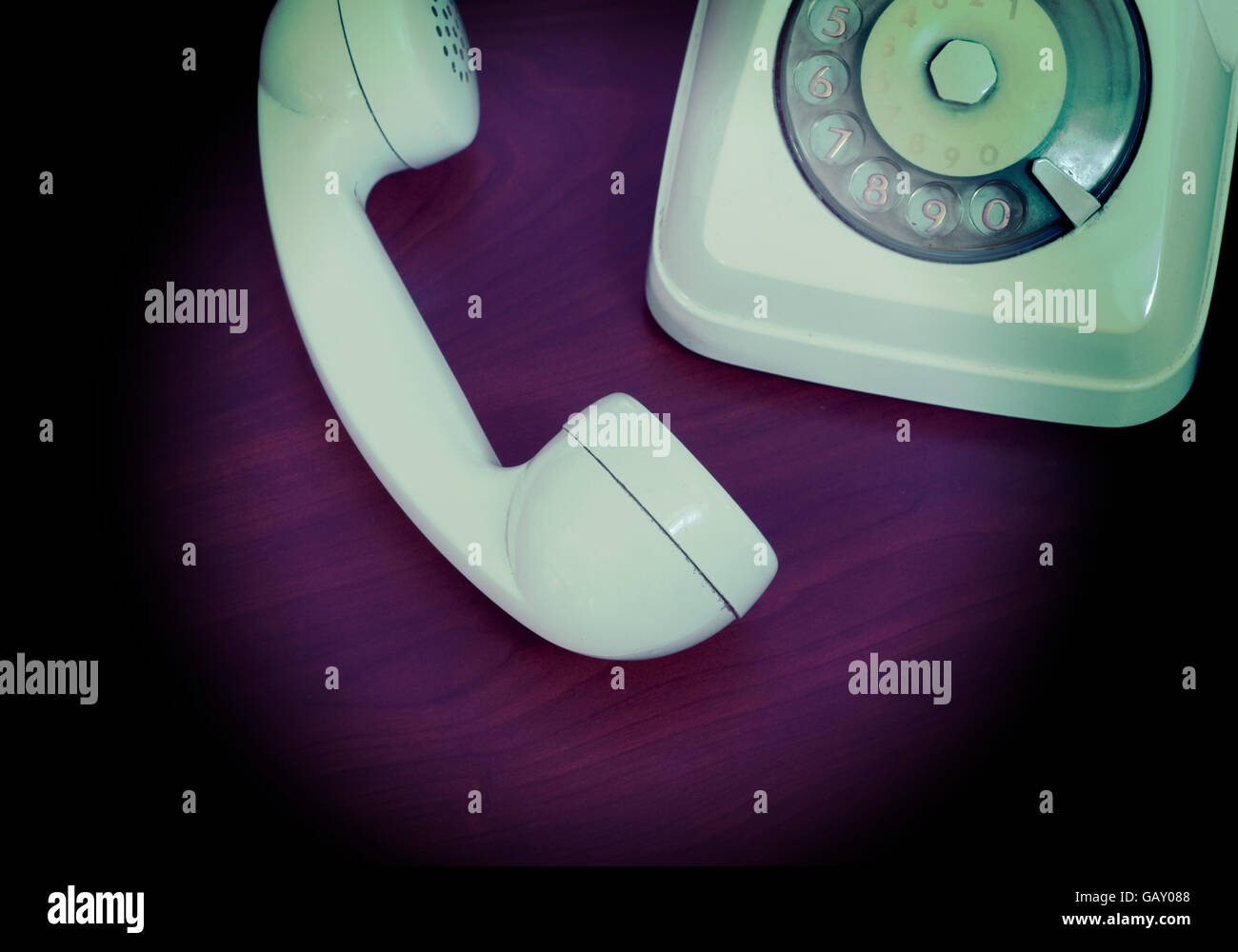 Old-fashioned telephone with receiver off Stock Photo - Alamy