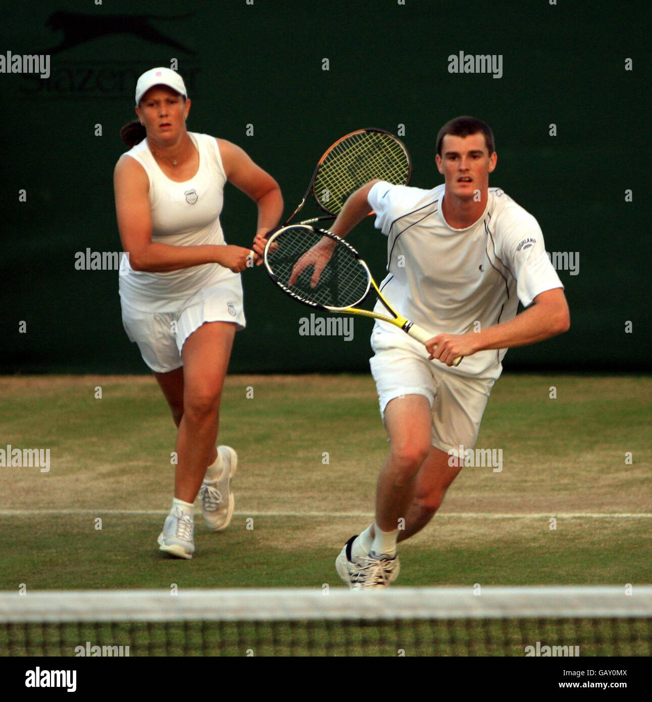 Great Britain's Jamie Murray in mixed doubles action with USA's Liezel ...