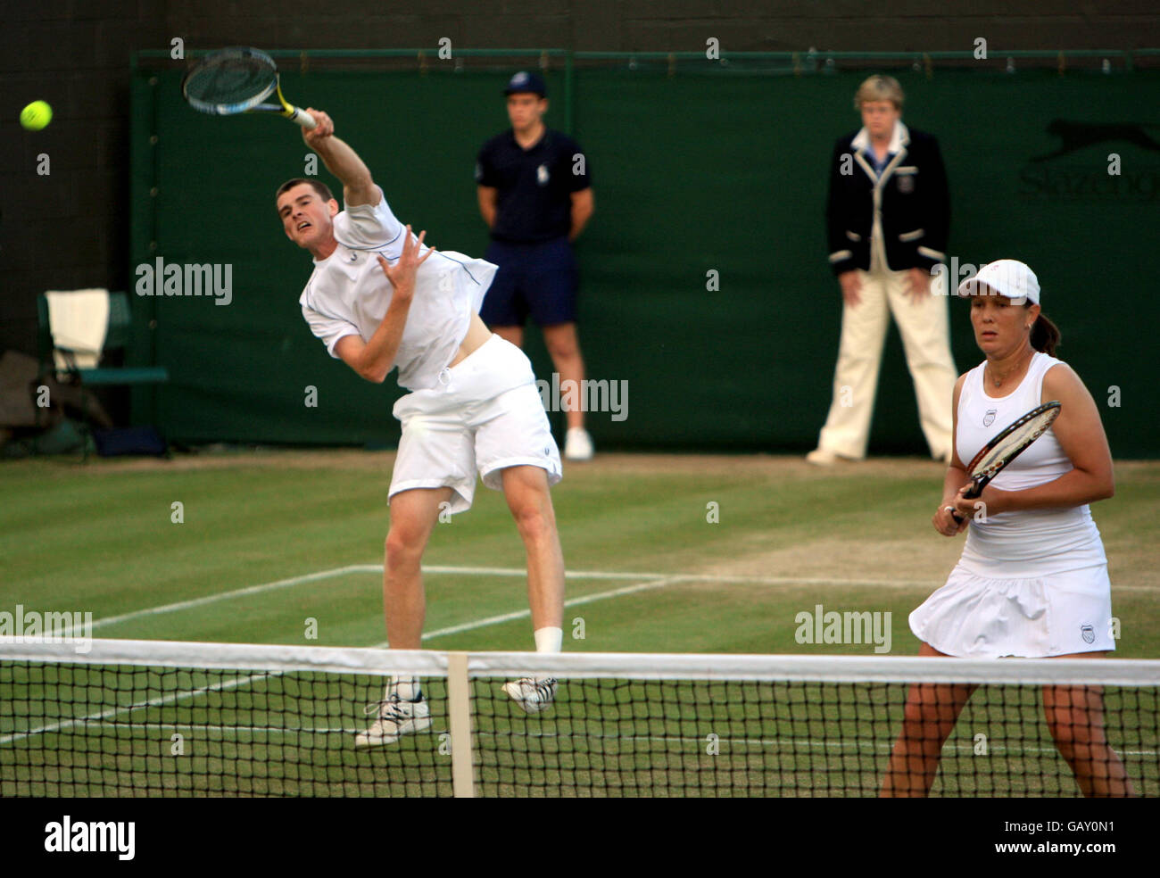 Great Britain's Jamie Murray in mixed doubles action with USA's Liezel ...