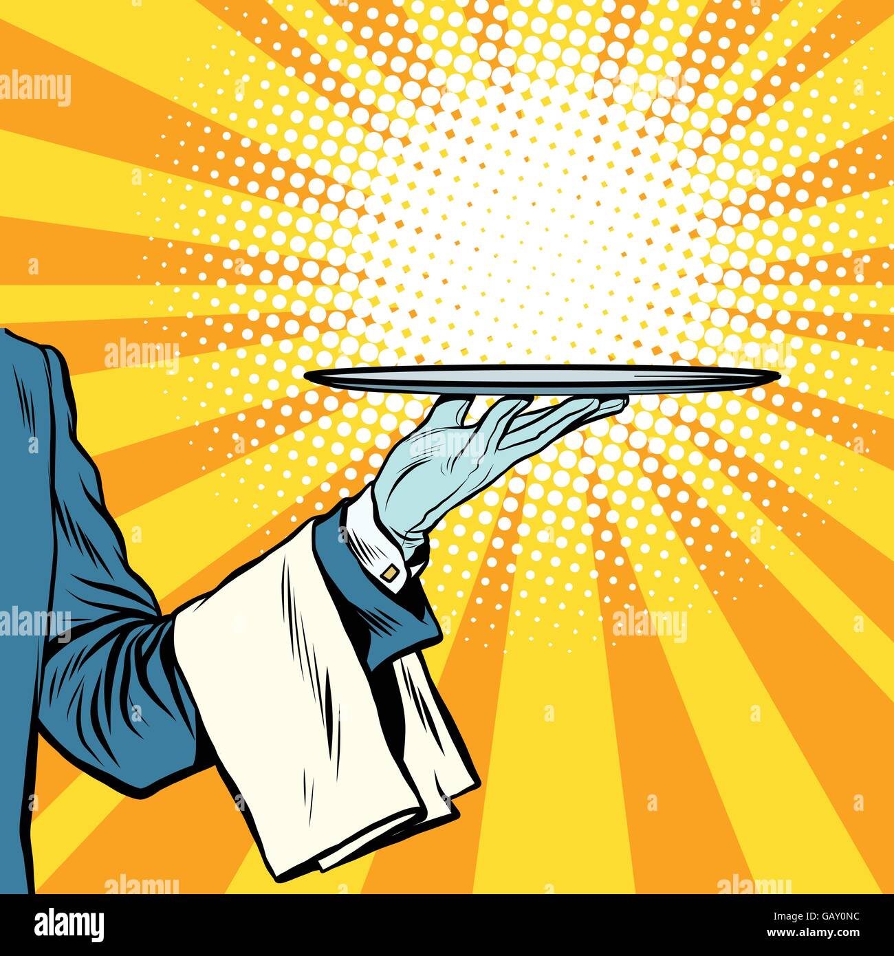 waiter hand tray presentation Stock Vector Image & Art - Alamy