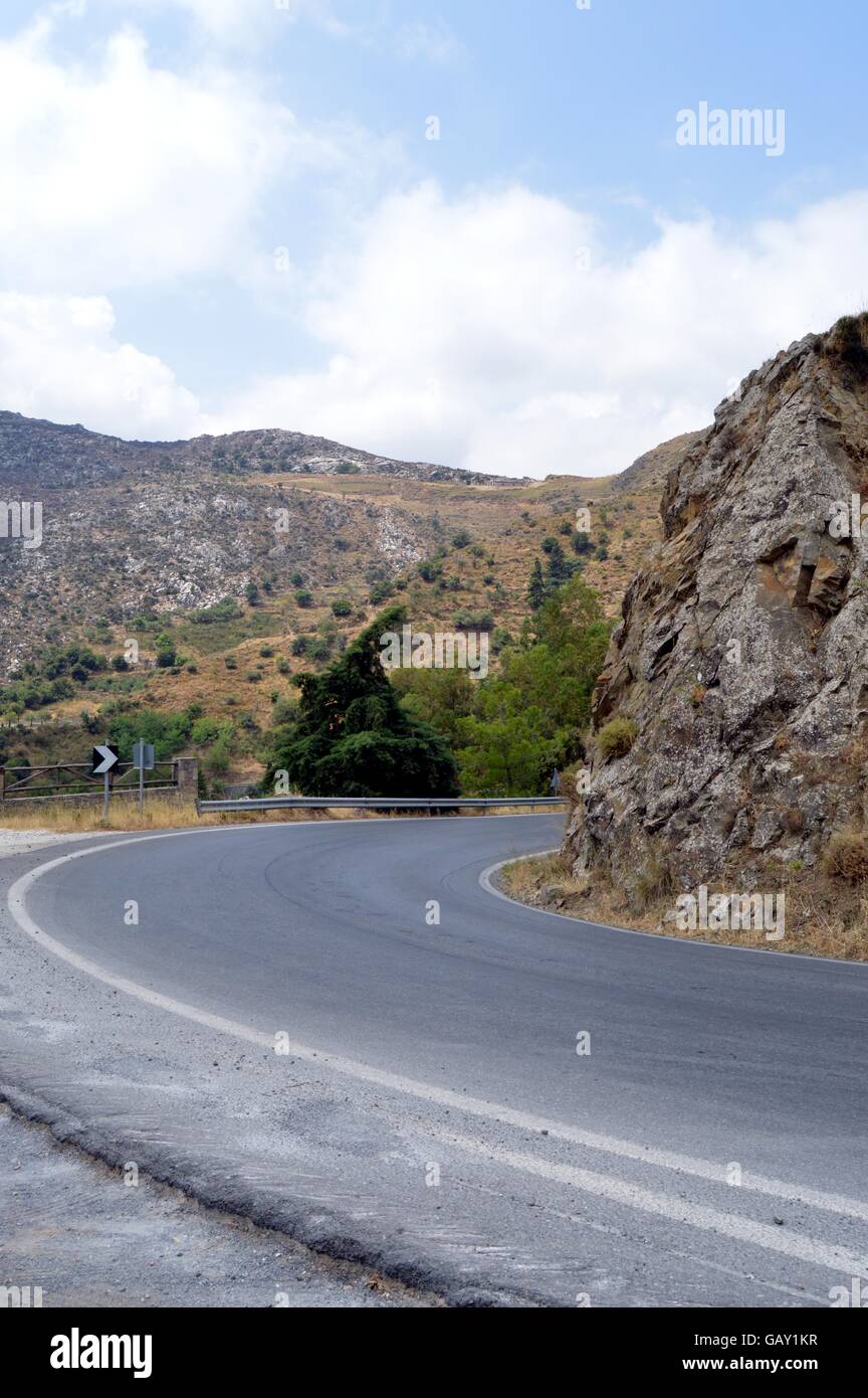 A mountain road on the island of Crete Stock Photo - Alamy