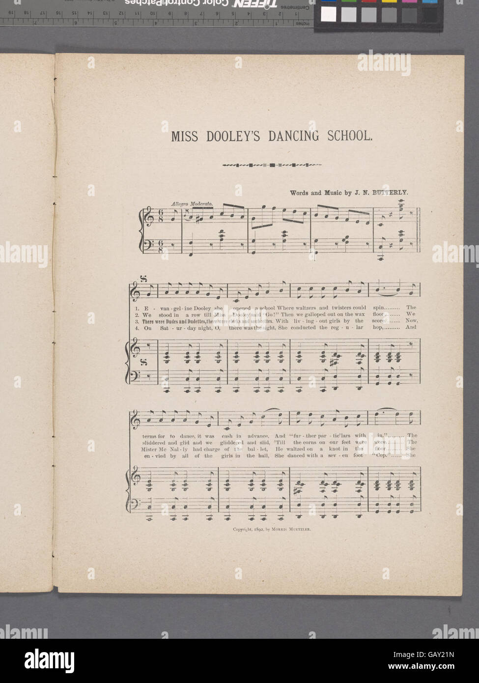 'Miss Dooley's Dancing School' suggests a historical dance school ...