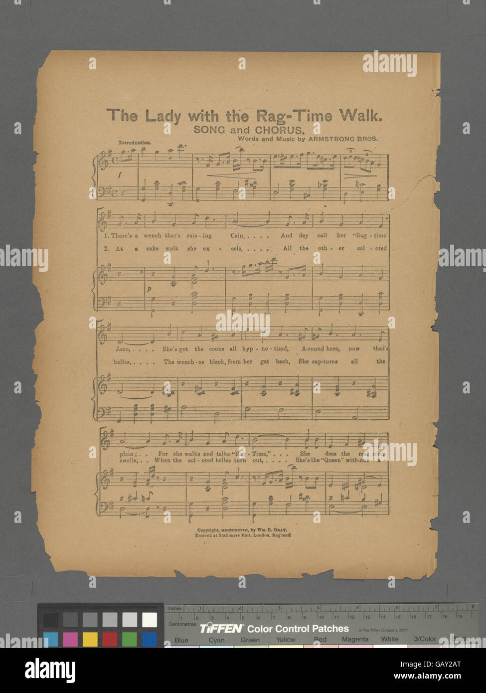 'The Lady with the Rag-time Walk' likely refers to a woman known for ...
