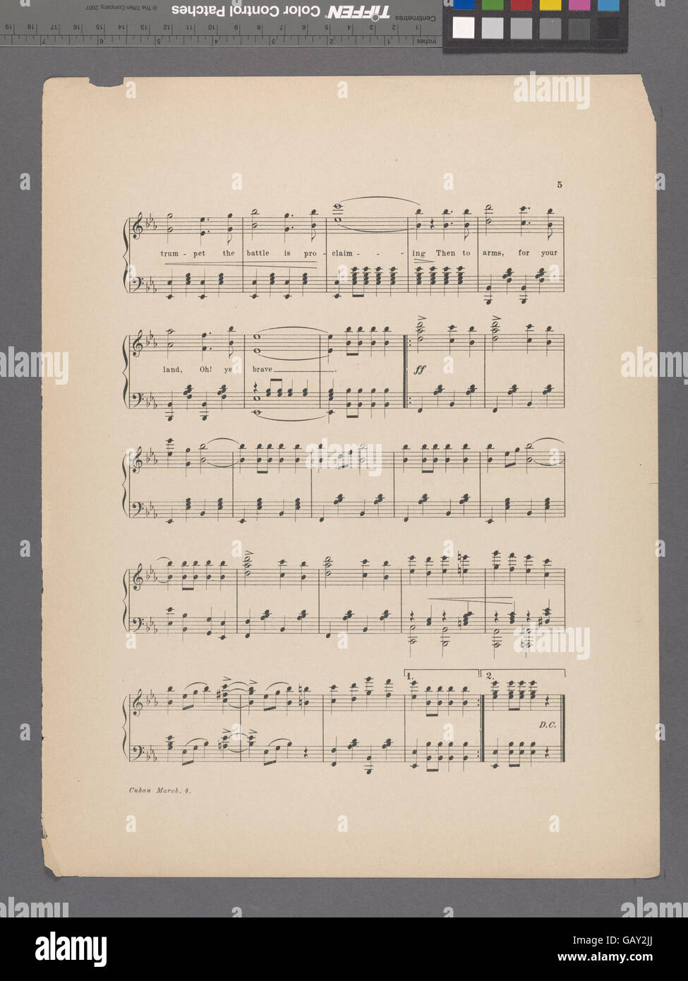 A patriotic Cuban march celebrating the slogan 'Viva Cuba libre ...