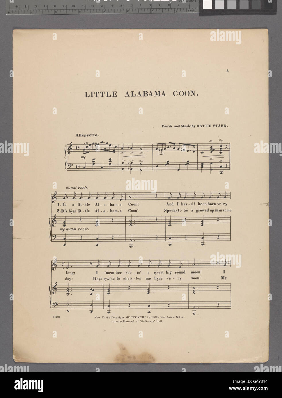 A performance of 'Little Alabama Coon,' a popular tune from the early ...