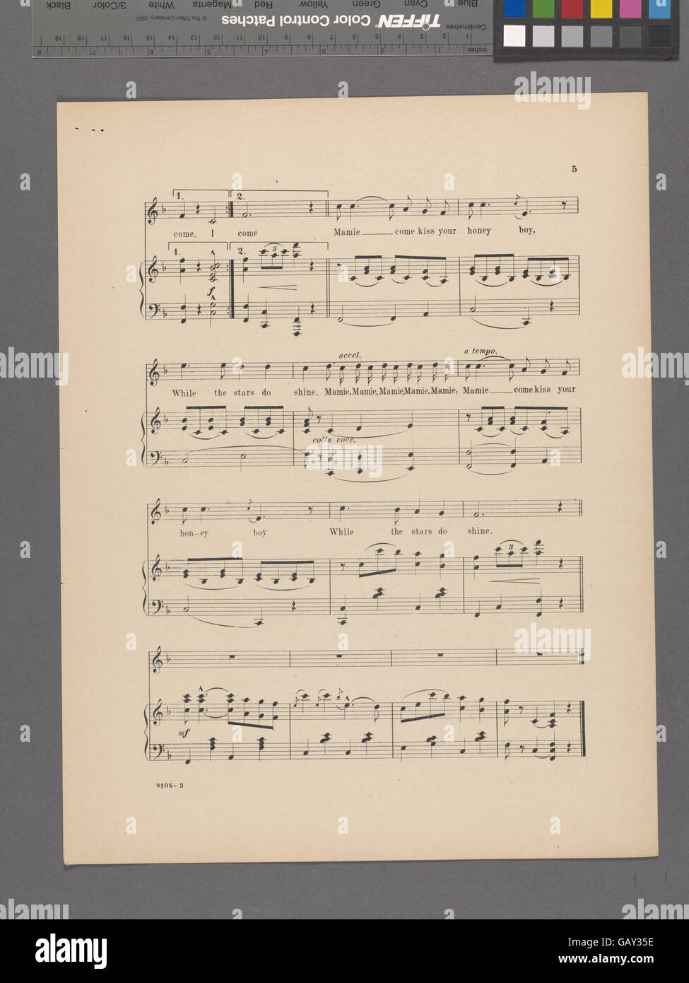 Sheet music cover from 1897 featuring a portrait photograph of the ...