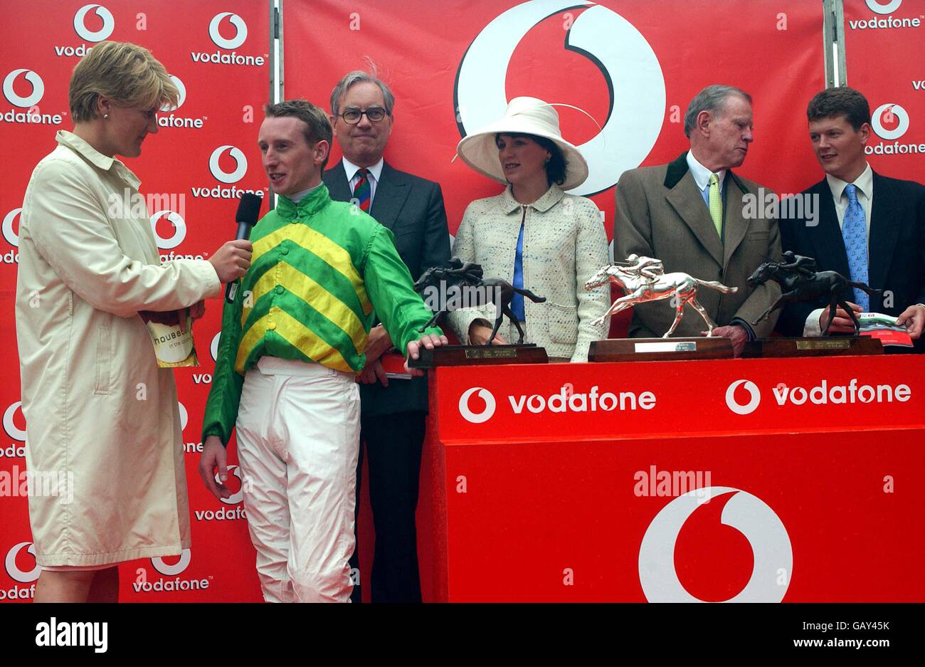 BBC Commentator Clare Balding interviews jockey Martin Dwyer after his ...