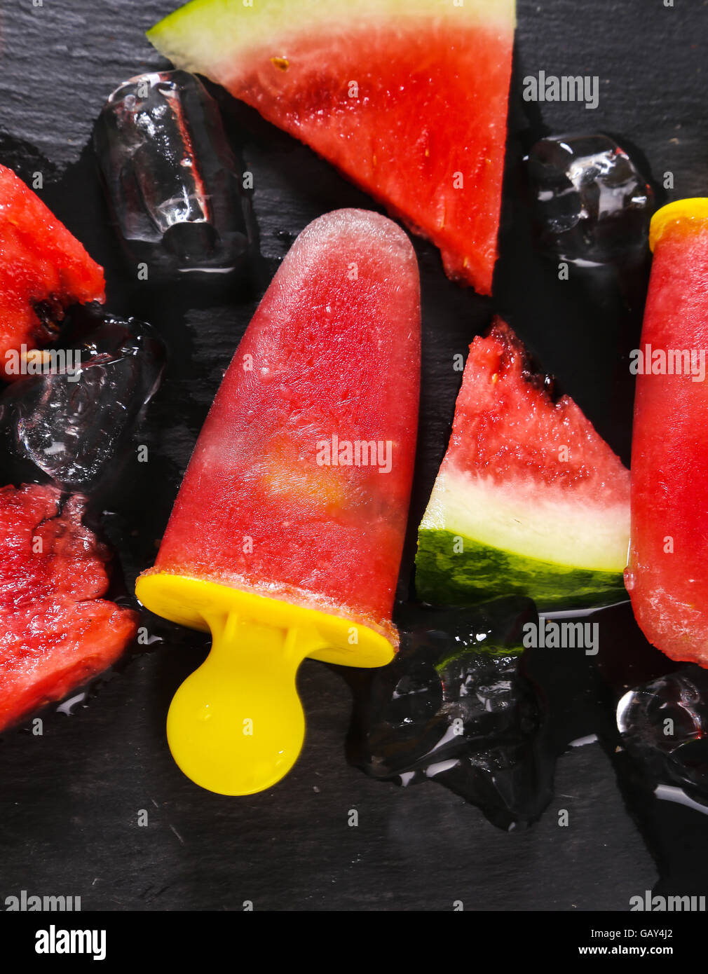 Melting watermelon popsicle Stock Photo - Alamy