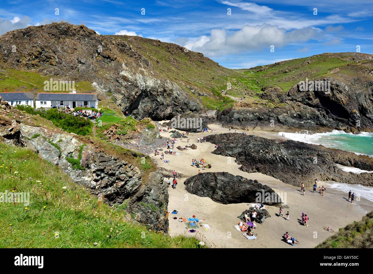 Kynance Cove on the Lizard Peninsula Cornwall England UK Stock Photo ...