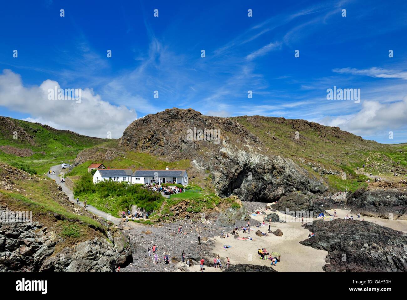 Kynance Cove on the Lizard Peninsula Cornwall England UK Stock Photo ...