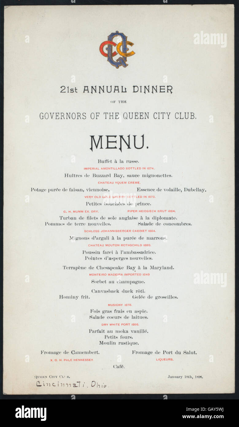 The 21st Annual Dinner of the Governors of the Queen City Club took ...