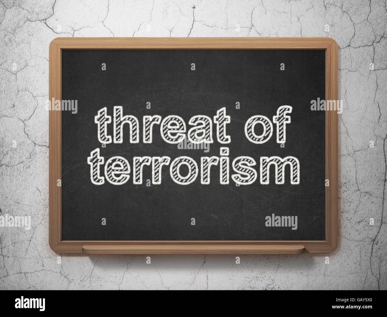 Politics concept: Threat Of Terrorism on chalkboard background Stock ...
