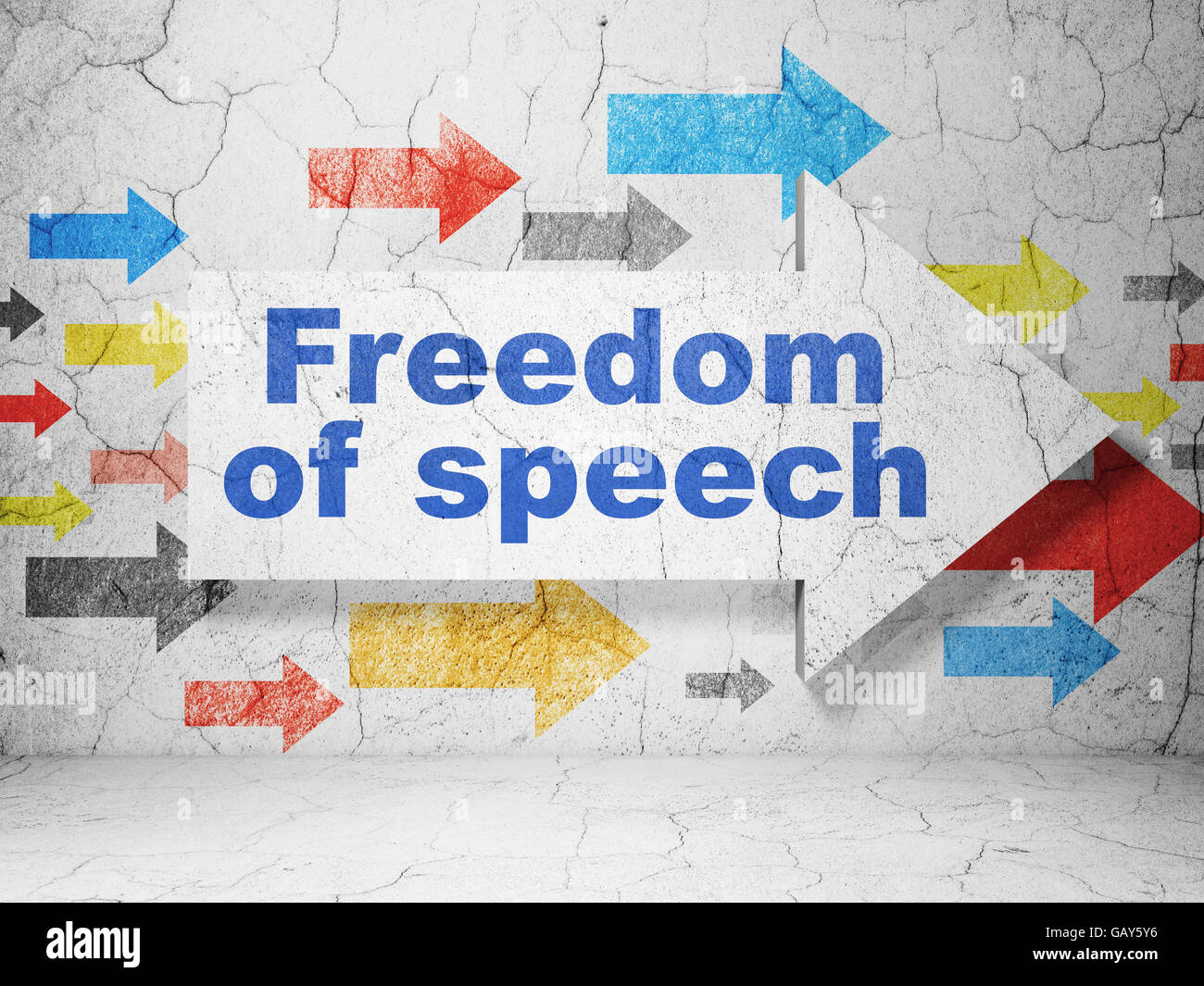 Political concept: arrow with Freedom Of Speech on grunge textured ...