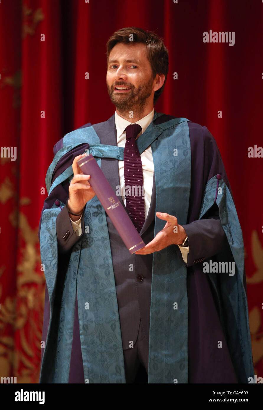 Actor David Tennant receives an Honorary Doctor of Drama from the Royal ...