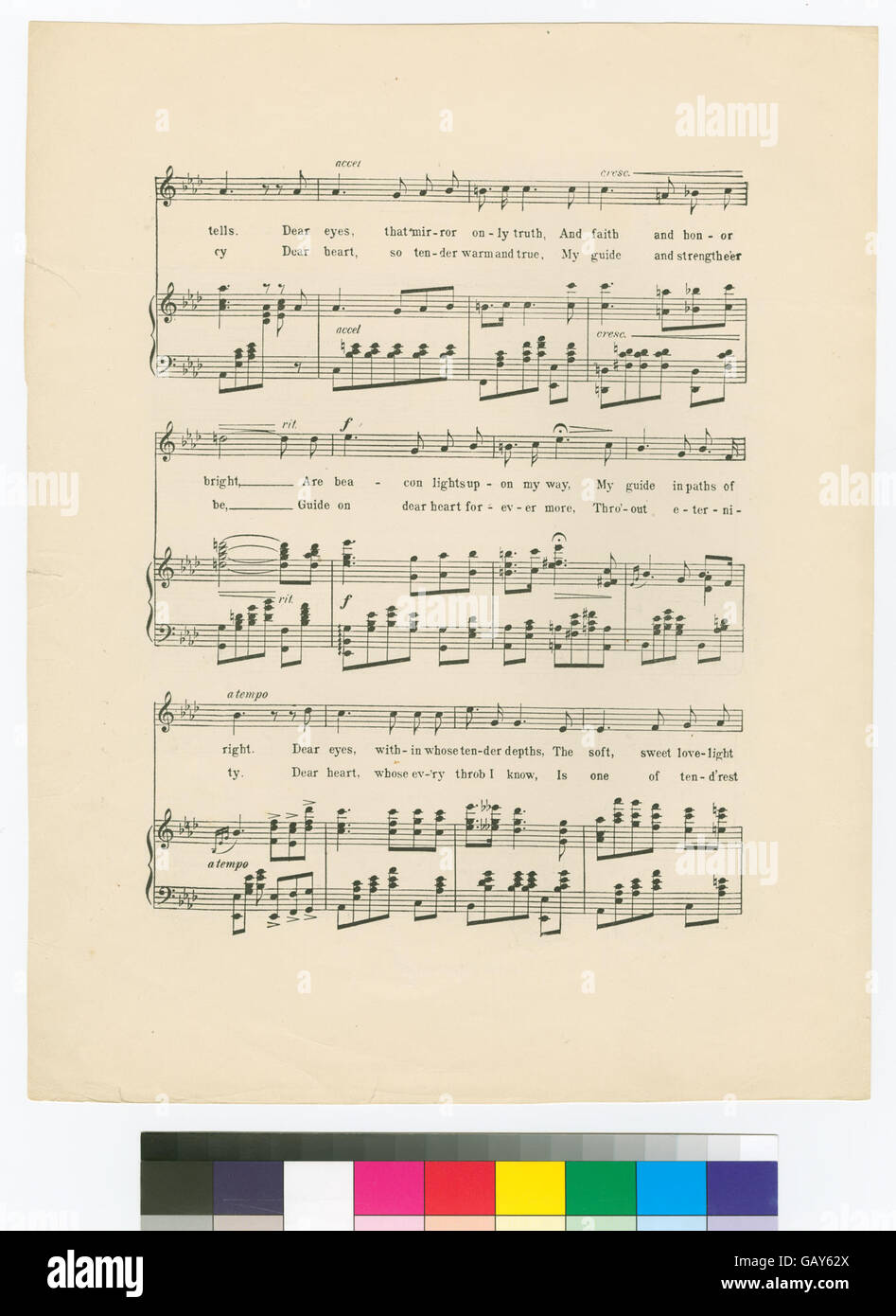 A tender song or phrase expressing deep affection and love, with ...