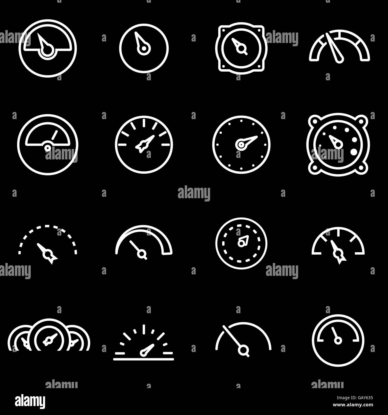 Vector line meter icon set Stock Vector Image & Art - Alamy