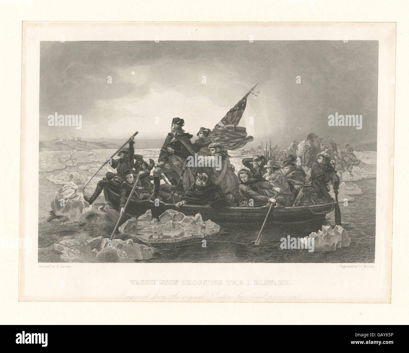 The iconic historical event of General George Washington's crossing of ...