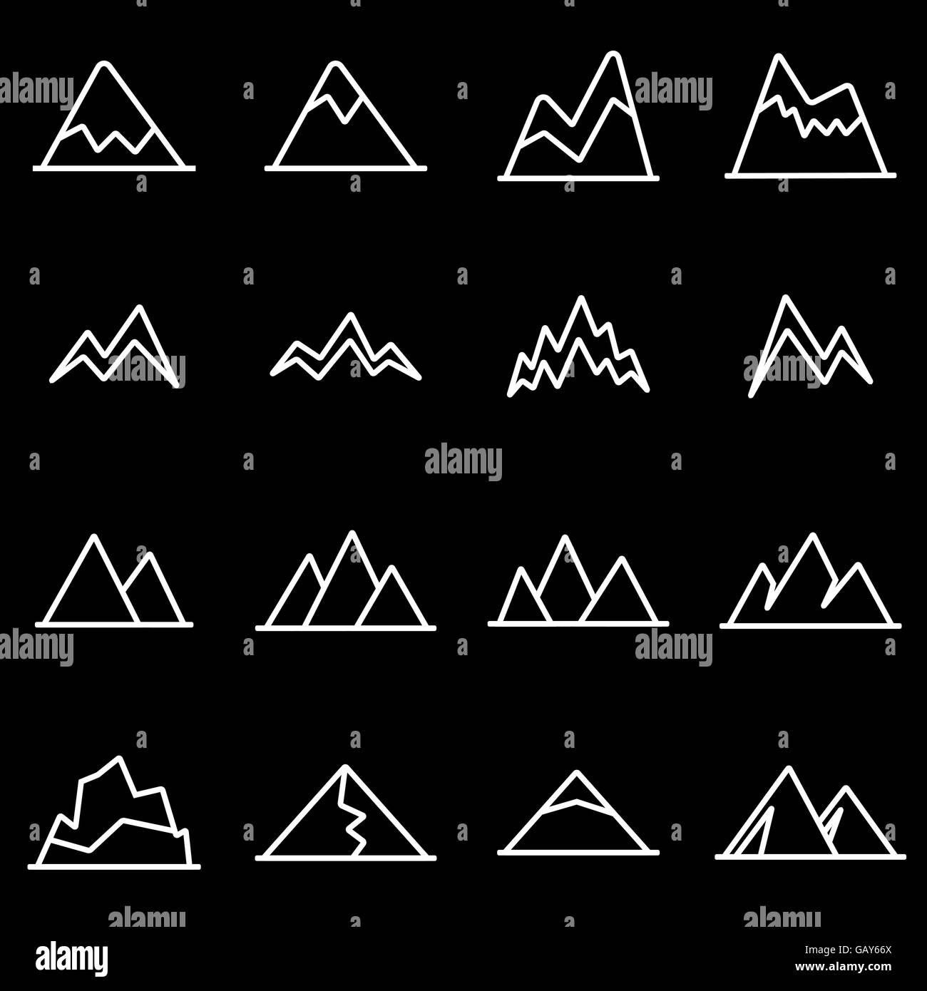 Vector line mountains icon set Stock Vector Image & Art - Alamy
