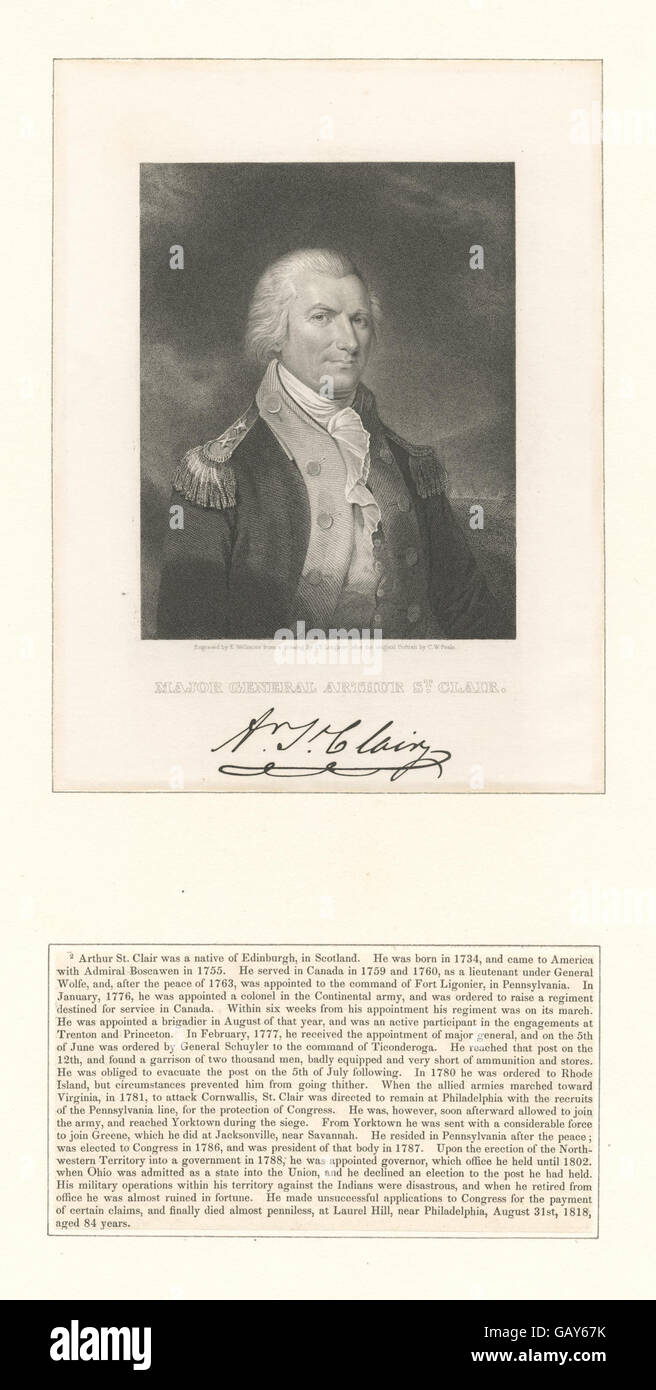 Major General Arthur St. Clair was an important figure in the American ...