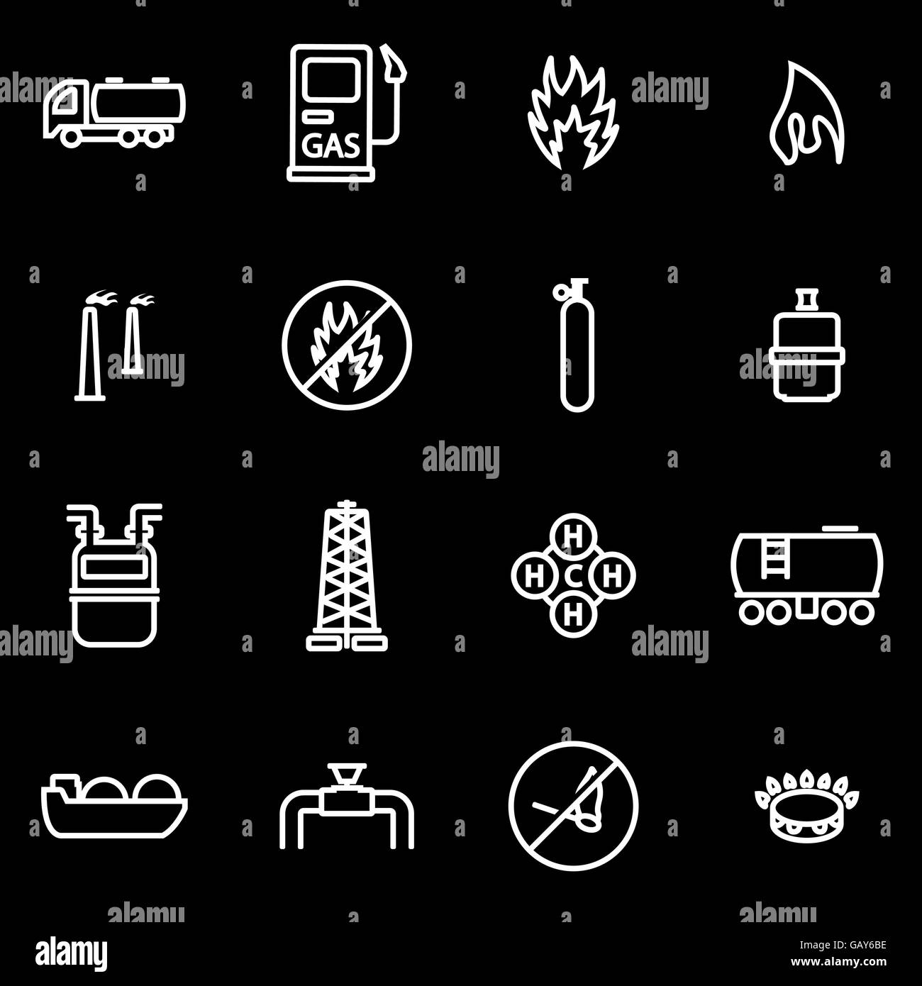 Vector line natural gas icon set Stock Vector Image & Art - Alamy