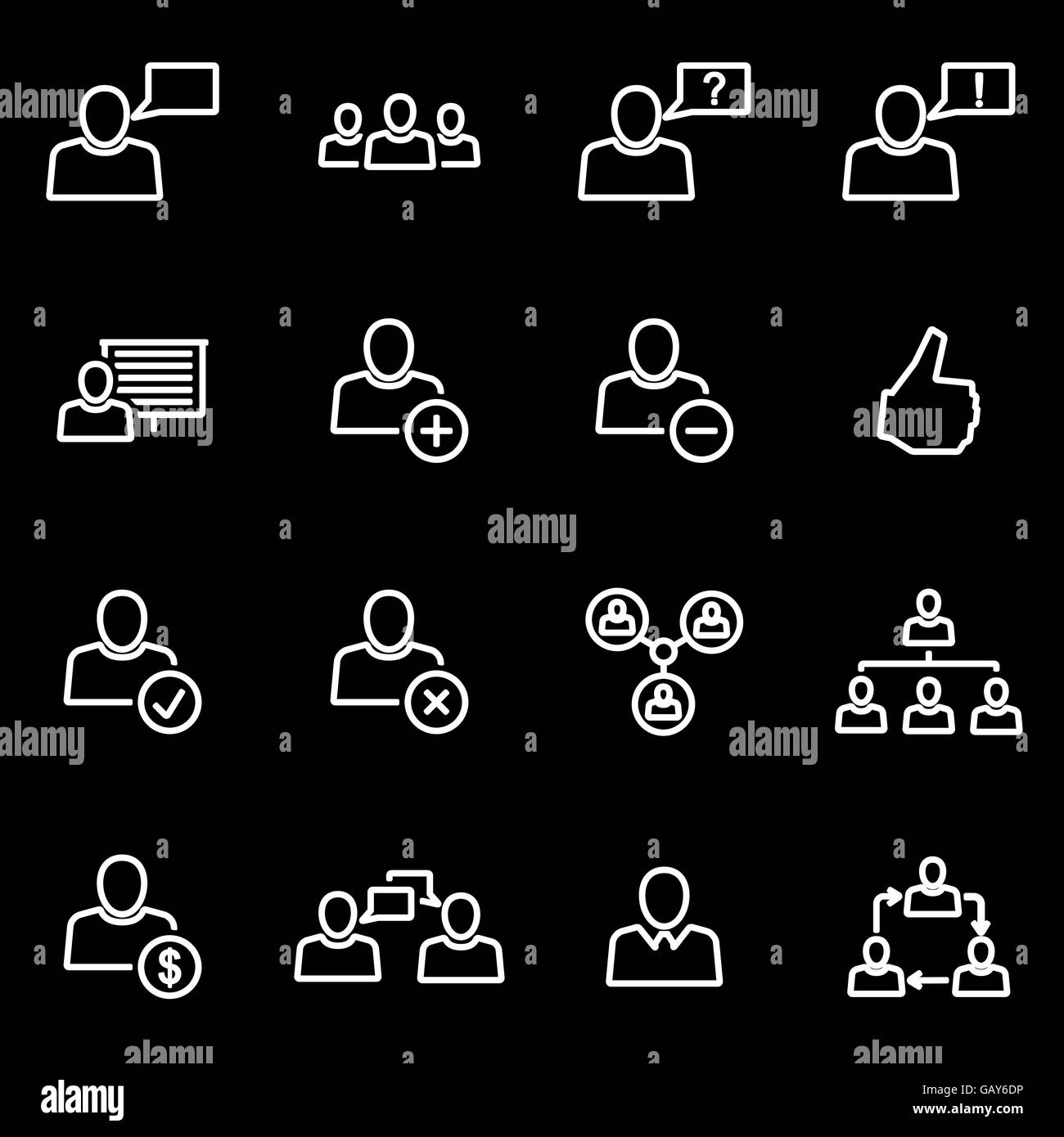 Vector line office people icon set Stock Vector Image & Art - Alamy