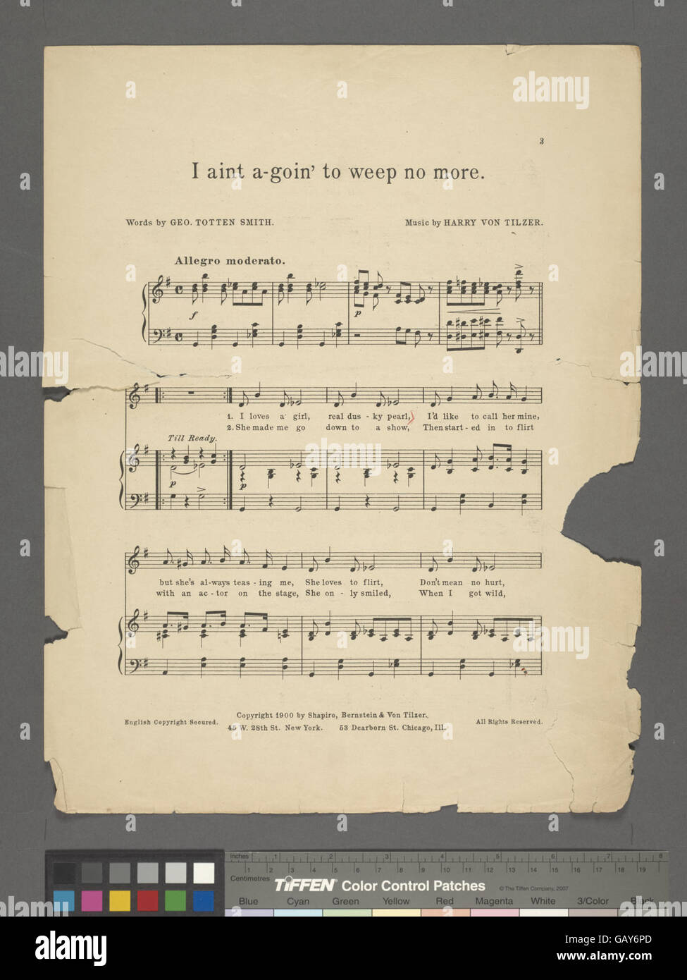 I aint a-goin' to weep no more ( Hades-609346-1823576 Stock Photo - Alamy