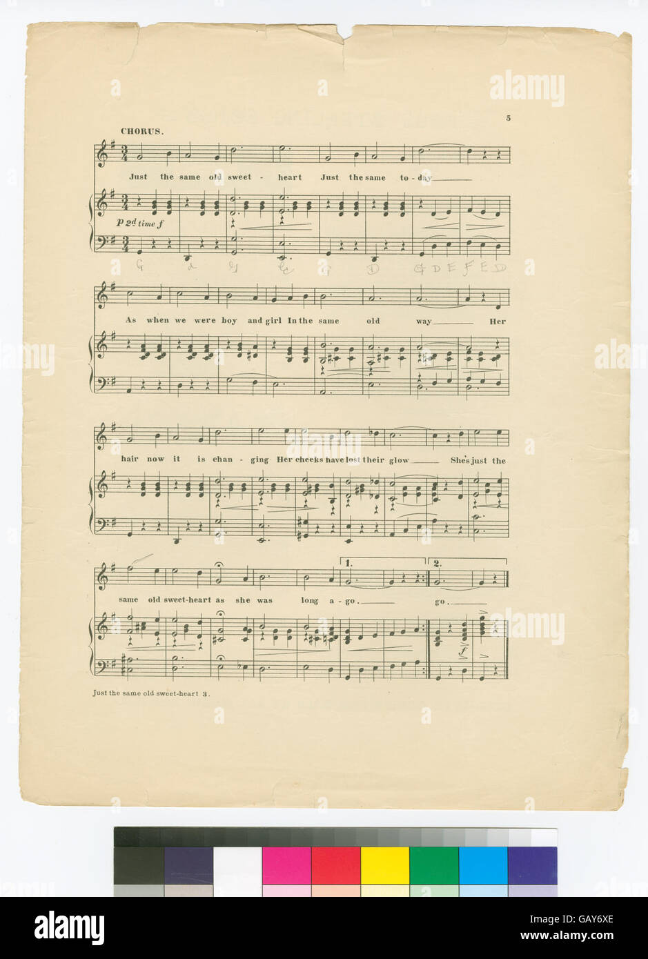 'Just the Same Old Sweetheart' is a nostalgic song that reflects on a ...